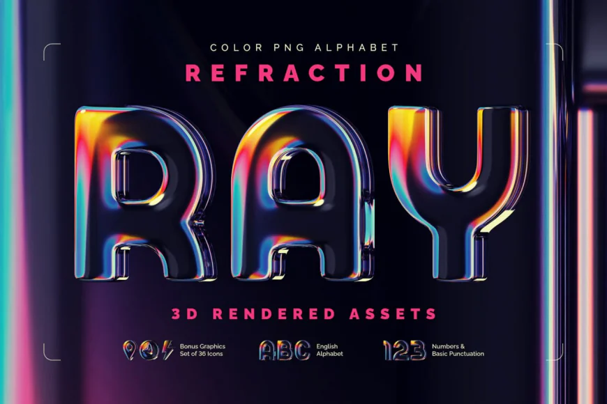 Refraction Ray Text Effect Color PNG - Stock Free Photos